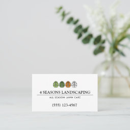 Tree Logo and Lawn Service Landscaping White Business Card | Zazzle