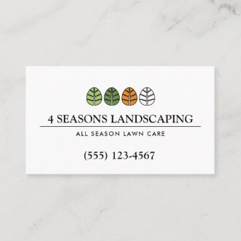 Tree Logo and Lawn Service Landscaping White Business Card | Zazzle