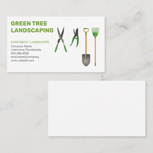 Tree Logo | Landscaping | Garden Tools | Lawn Business Card | Zazzle