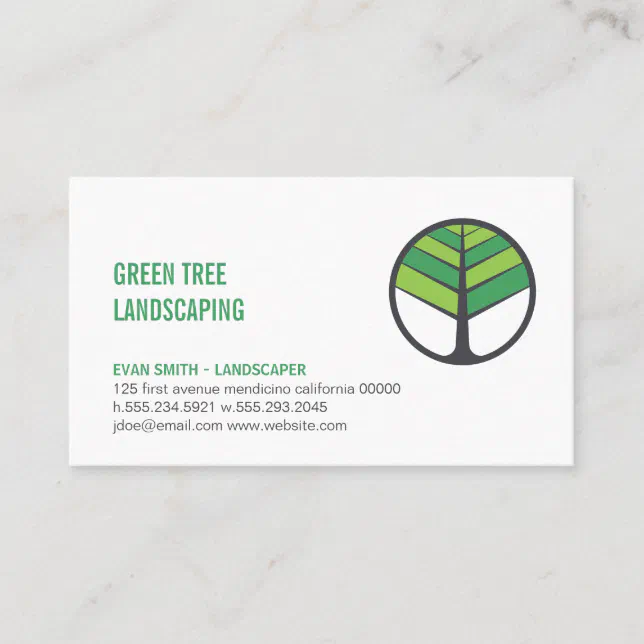 Tree Logo | Landscaping | Tree Trimming Business Card | Zazzle