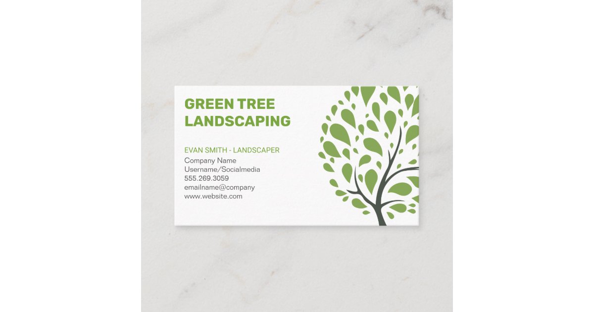 Tree Logo | Landscaping | Tree Trimming Service Business Card | Zazzle