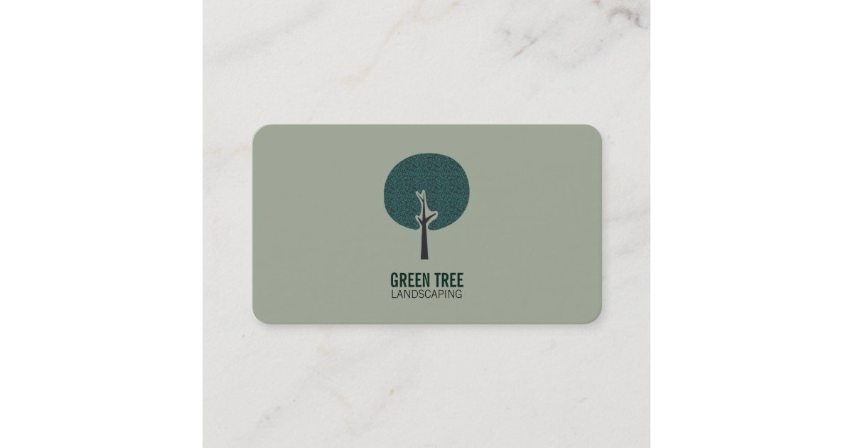 Tree Logo (natural green) Business Card | Zazzle