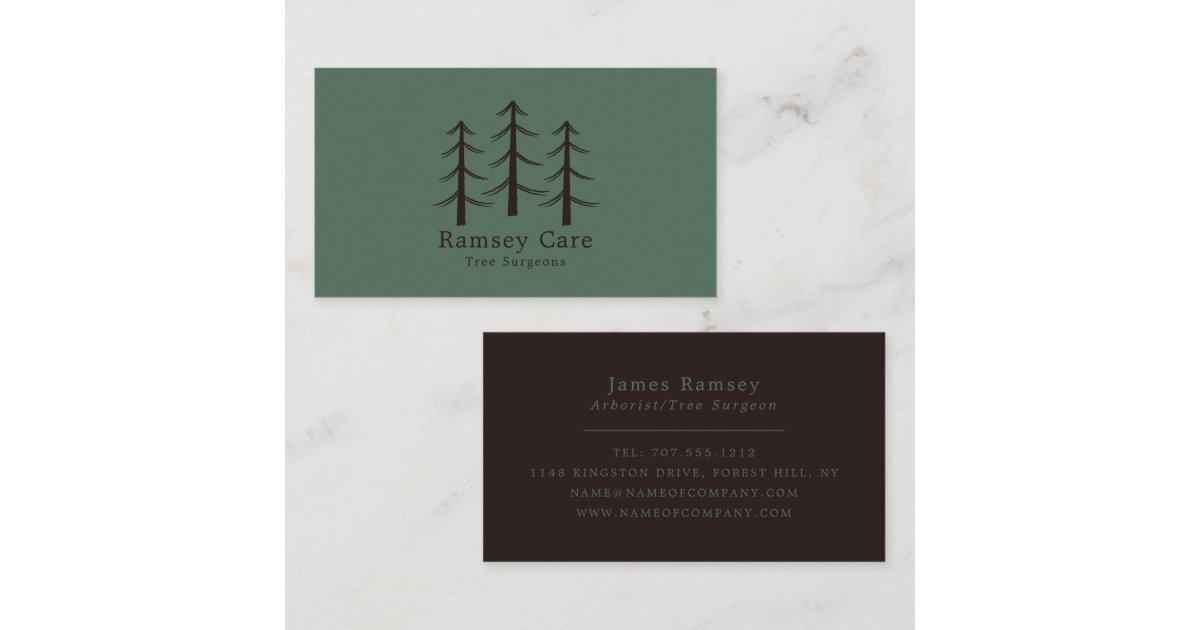Tree Logo - Tree Surgeon - Arborist Business Card | Zazzle