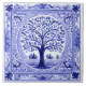 Tree Mediterranean Rustic Blue and White Folk Art Ceramic Tile | Zazzle