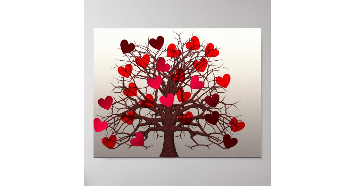 Tree of Hearts Poster | Zazzle
