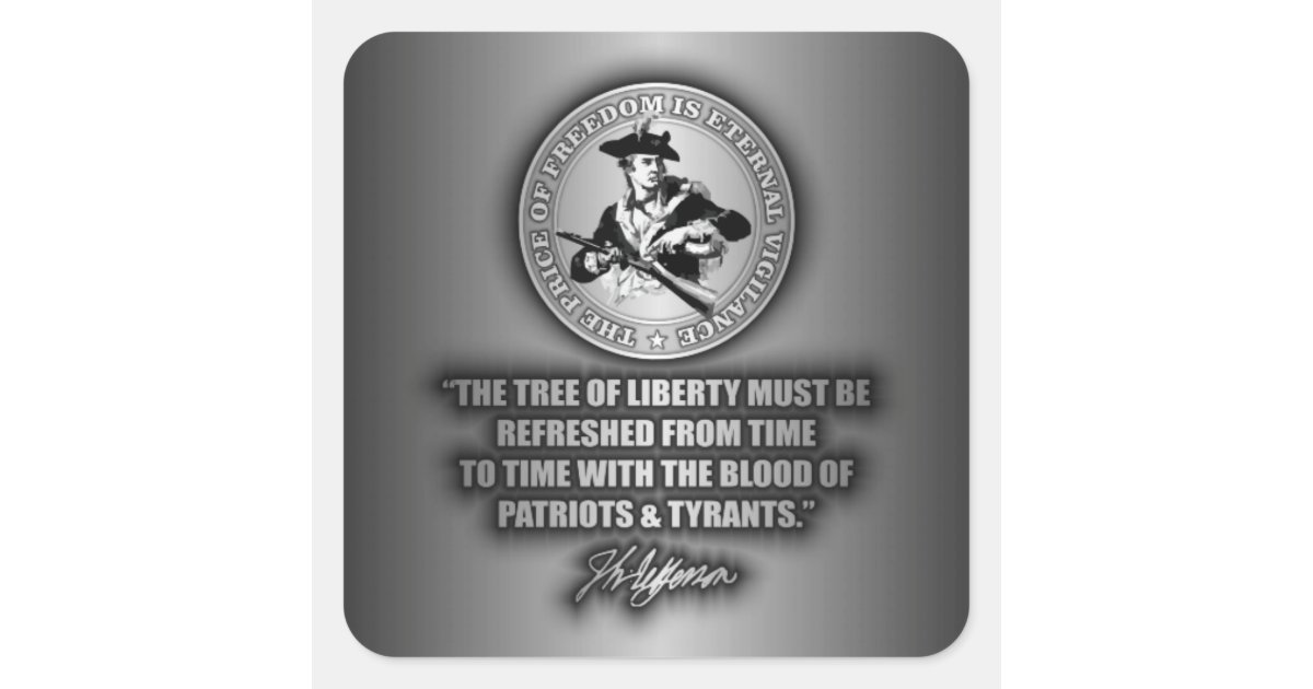 Tree of Liberty Square Sticker | Zazzle