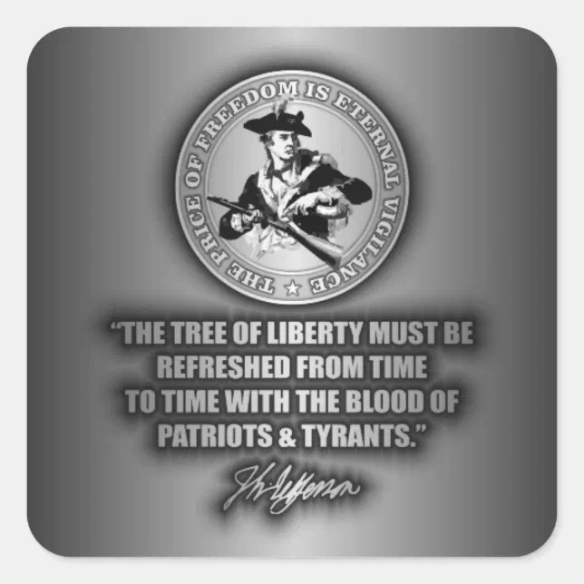 Tree of Liberty Square Sticker | Zazzle