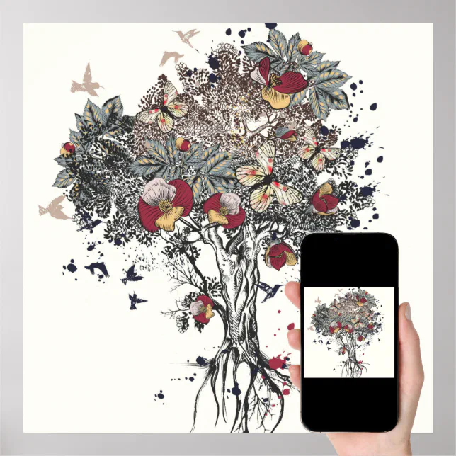 Tree of Life Abstract Art Poster | Zazzle
