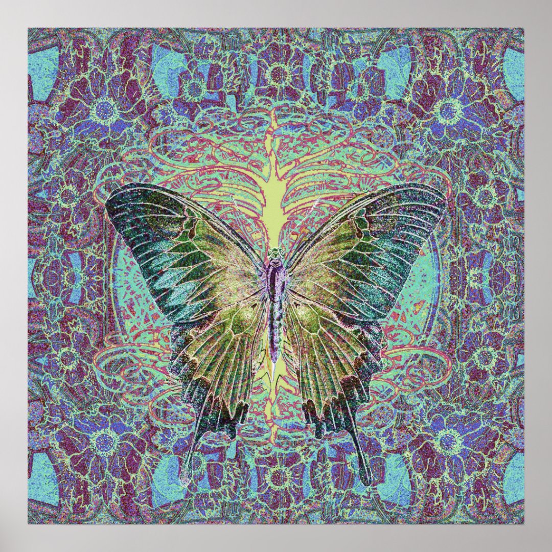 Tree of Life and Butterfly Poster | Zazzle