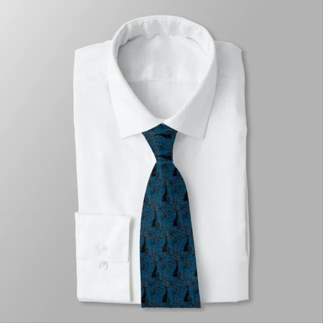 Tree of Life Art Navy Blue Neck Tie | Zazzle