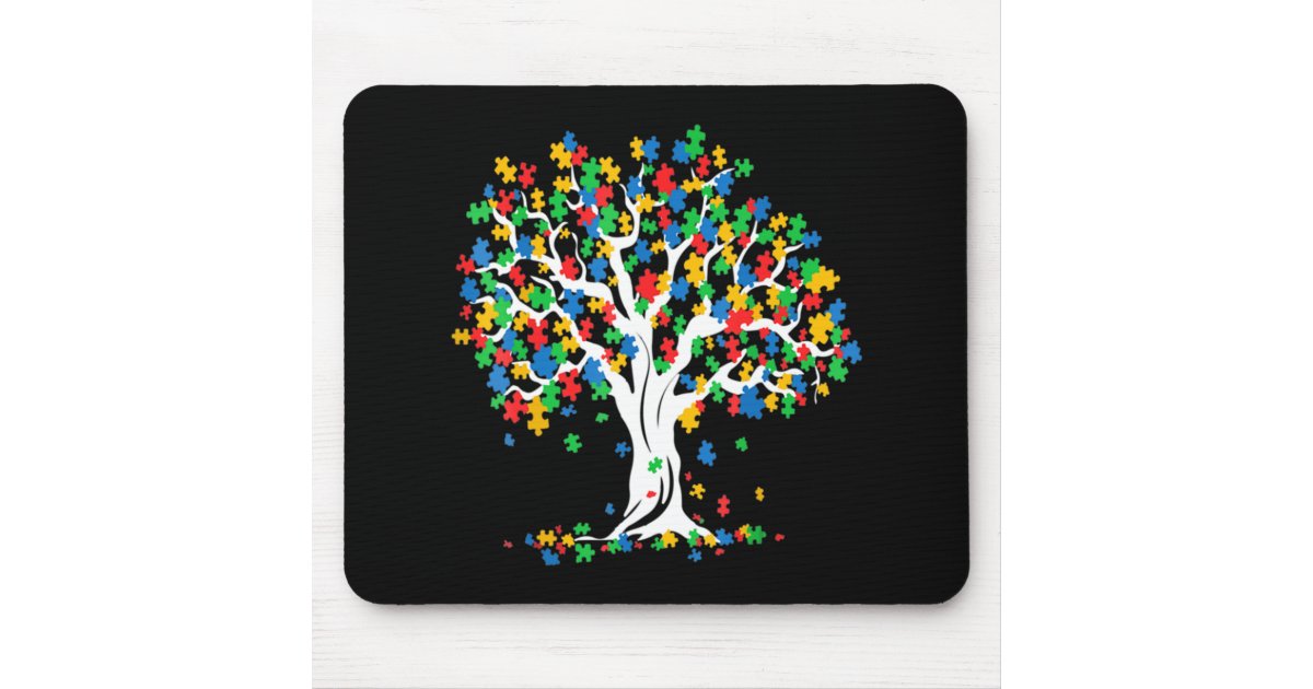 Tree Of Life Autism Awareness Month Fun ASD Suppor Mouse Pad | Zazzle