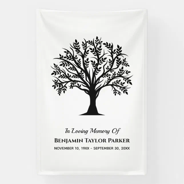 Tree Of Life Bereavement Sympathy Funeral Memorial Banner | Zazzle