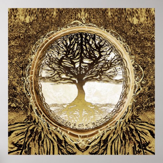 Tree of Life Brown Tree Poster | Zazzle.com