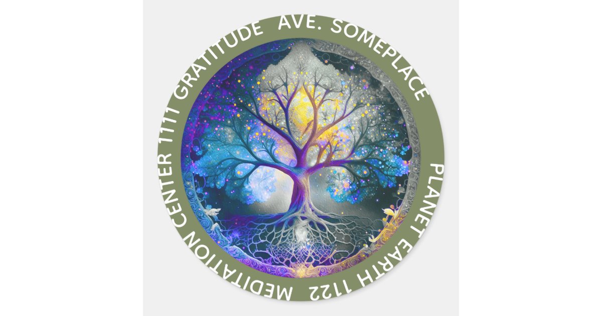 Tree of Life | Celestial Classic Round Sticker | Zazzle