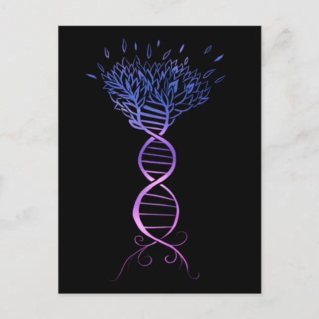Tree of Life DNA Strand Genealogy Tree Holiday Postcard | Zazzle