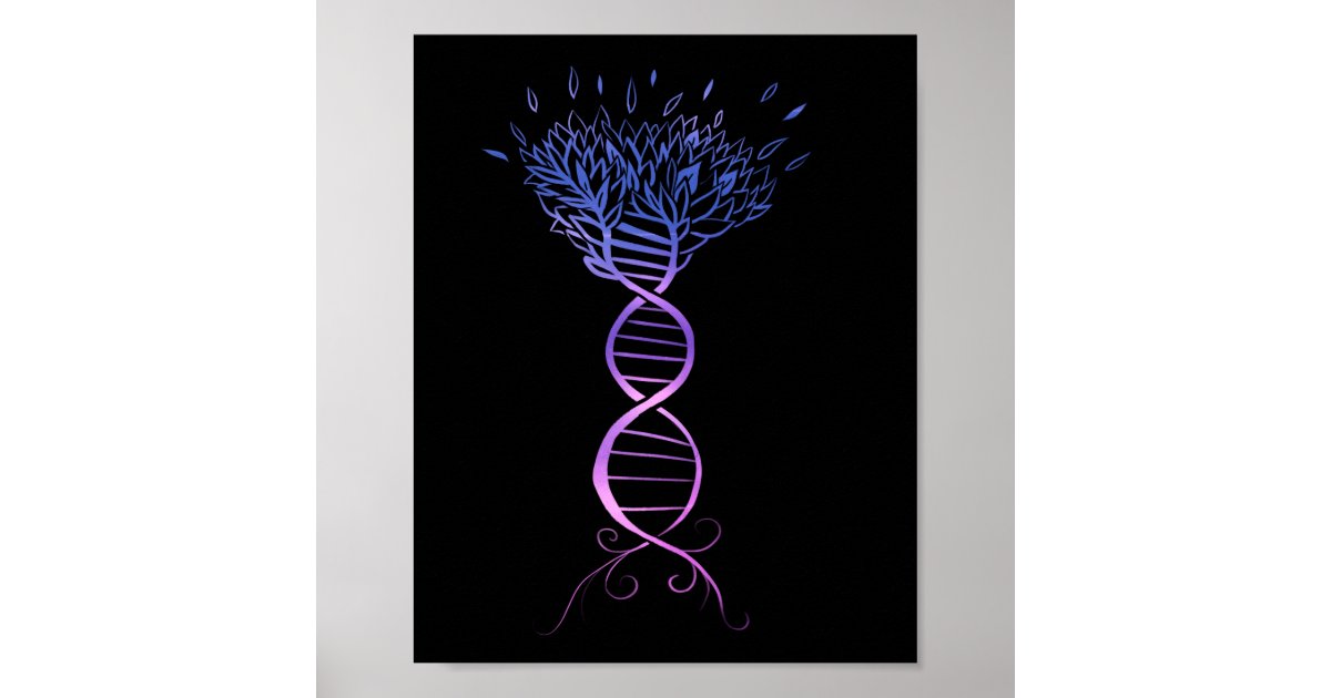 Tree of Life DNA Strand Genealogy Tree Poster | Zazzle