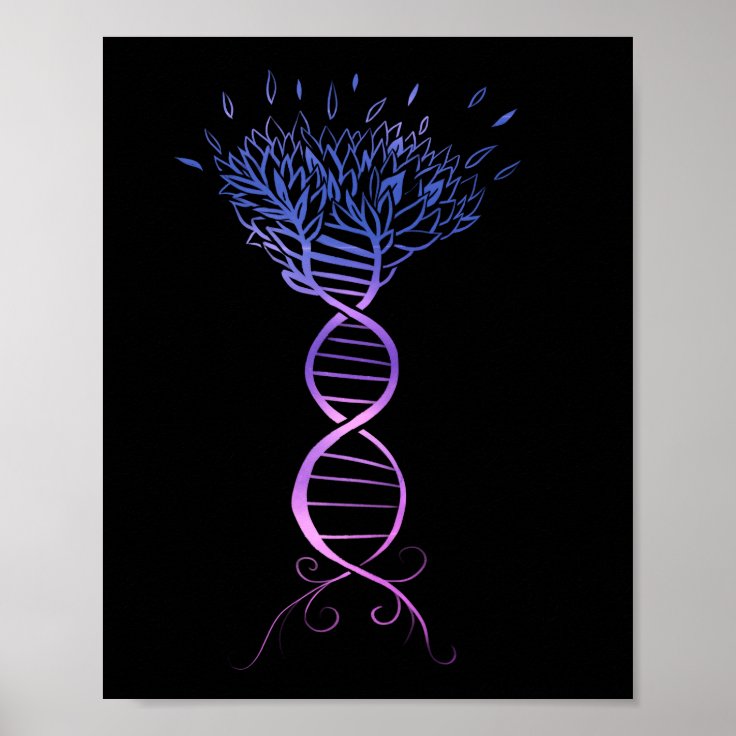 Tree of Life DNA Strand Genealogy Tree Poster | Zazzle