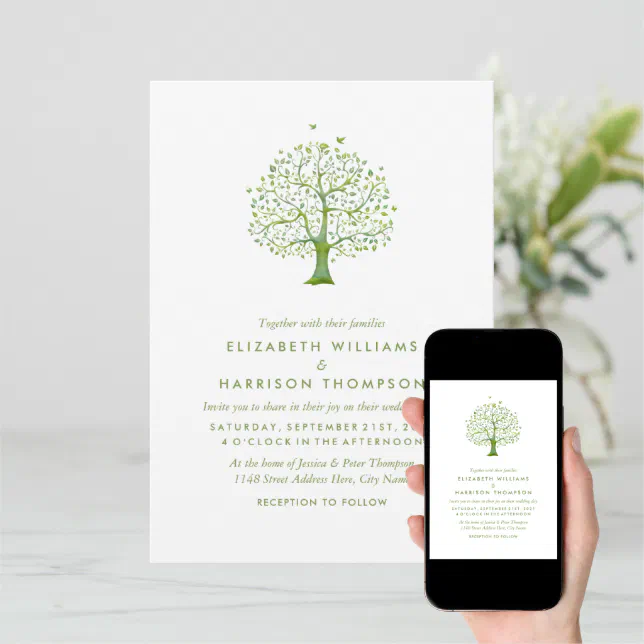 Tree of Life, Elegant Wedding Invitation | Zazzle