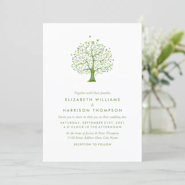 Tree of Life, Elegant Wedding Invitation | Zazzle