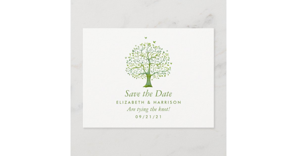 Tree of Life, Elegant Wedding Save the Date Announcement Postcard | Zazzle