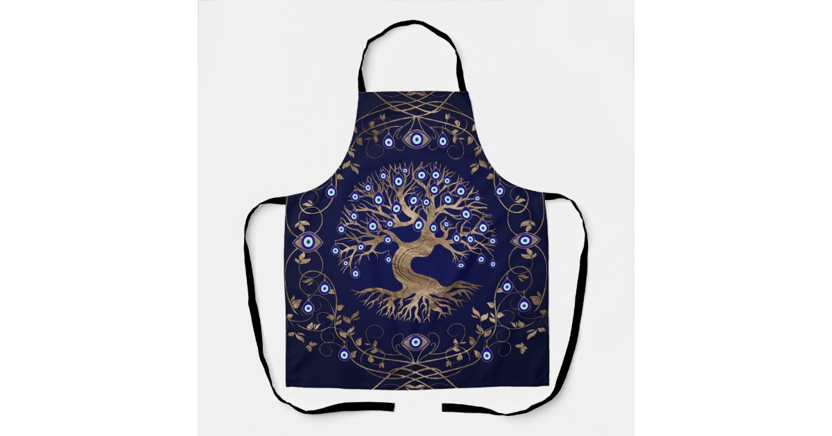 Tree of Life Evil Eye Ornament Apron | Zazzle