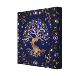 Tree of Life Evil Eye Ornament Canvas Print | Zazzle