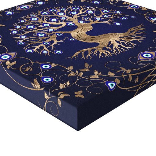 Tree of Life Evil Eye Ornament Canvas Print | Zazzle