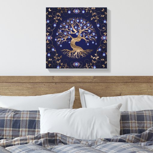 Tree of Life Evil Eye Ornament Canvas Print | Zazzle