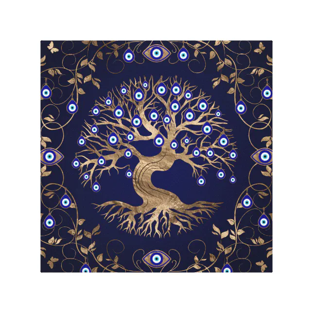 Tree of Life Evil Eye Ornament Canvas Print | Zazzle