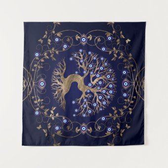 Tree of Life Evil Eye Ornament Tapestry | Zazzle