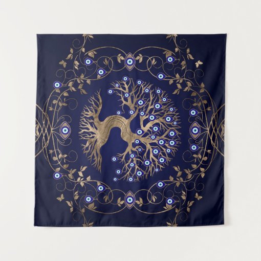 Tree of Life Evil Eye Ornament Tapestry | Zazzle