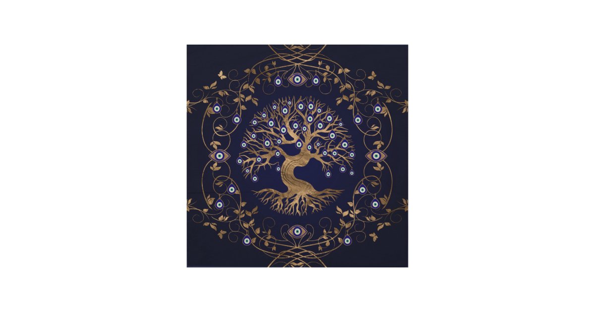 Tree of Life Evil Eye Ornament Wood Wall Art | Zazzle