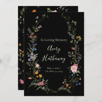 Tree of Life Floral Crest Funeral Memorial Invitation | Zazzle