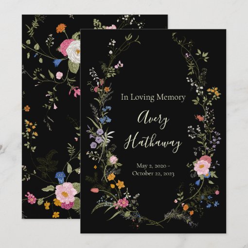 Tree of Life Floral Crest Funeral Memorial Invitation | Zazzle
