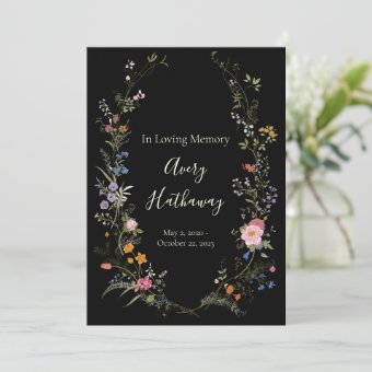 Tree of Life Floral Crest Funeral Memorial Invitation | Zazzle