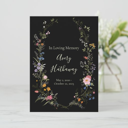 Tree of Life Floral Crest Funeral Memorial Invitation | Zazzle