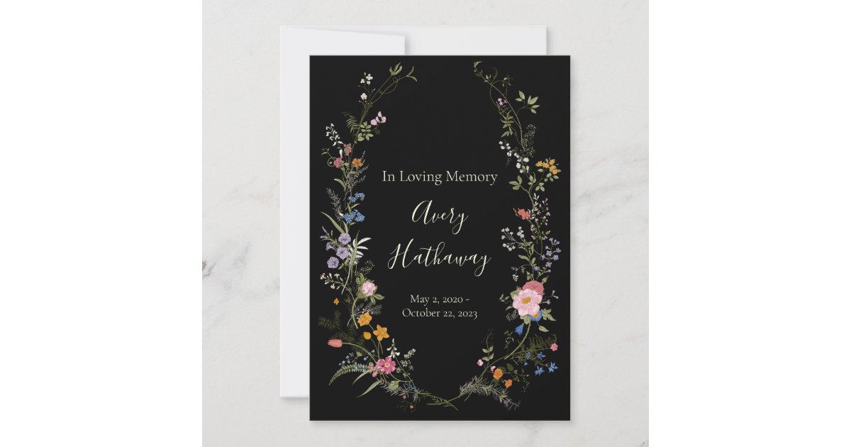 Tree of Life Floral Crest Funeral Memorial Invitation | Zazzle