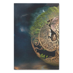 Tree of Life Goddess and Moon Decoupage Tissue Paper | Zazzle