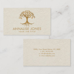 Tree of life - Golden Leaves Business Card | Zazzle
