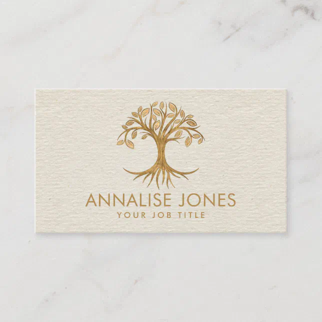 Tree of life - Golden Leaves Business Card | Zazzle