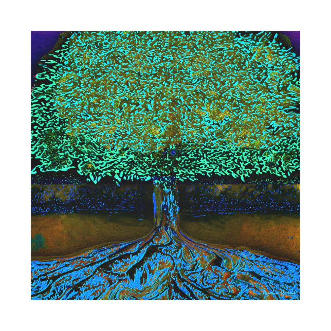 Tree of Life Green and Blue Canvas Print | Zazzle