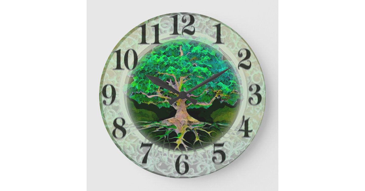 Tree of Life Health and Prosperity Large Clock | Zazzle
