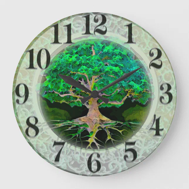 Tree of Life Health and Prosperity Large Clock | Zazzle