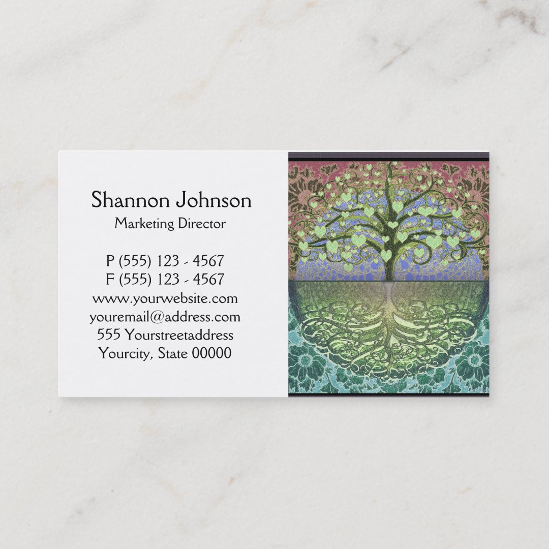 Tree of Life Hearts and Love Business Card | Zazzle