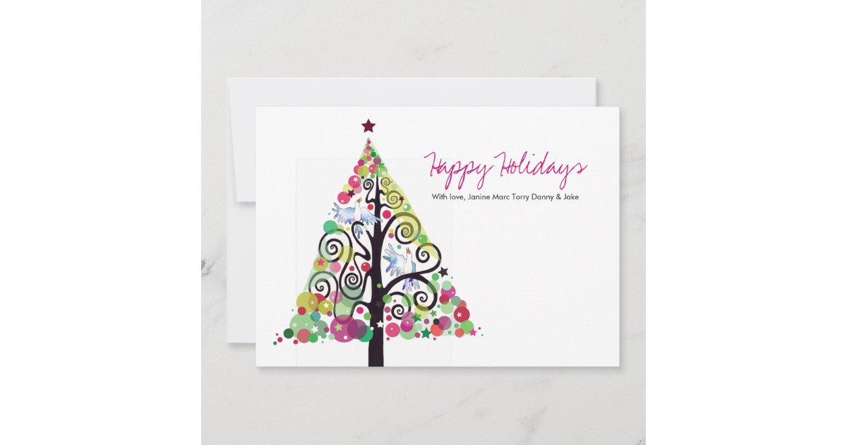 Tree of Life Holiday Family Greeting Card | Zazzle