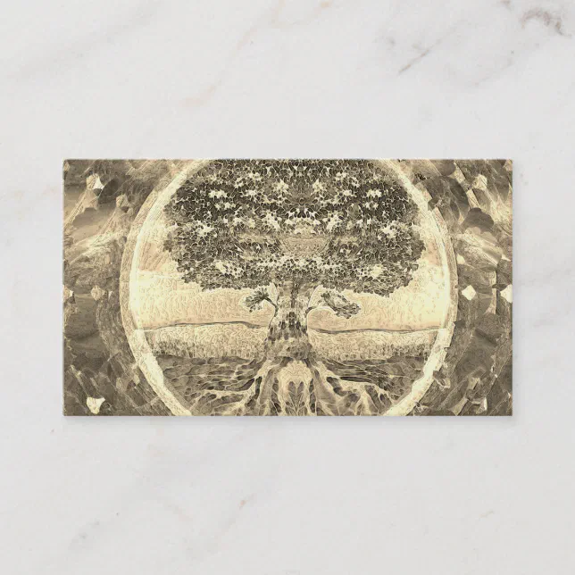 Tree of Life in Gold Colors Business Card | Zazzle