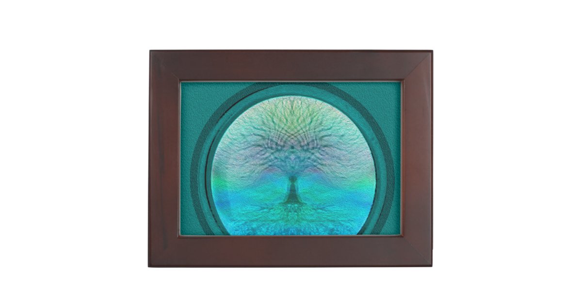 Tree of Life in Green Colors Memory Box | Zazzle