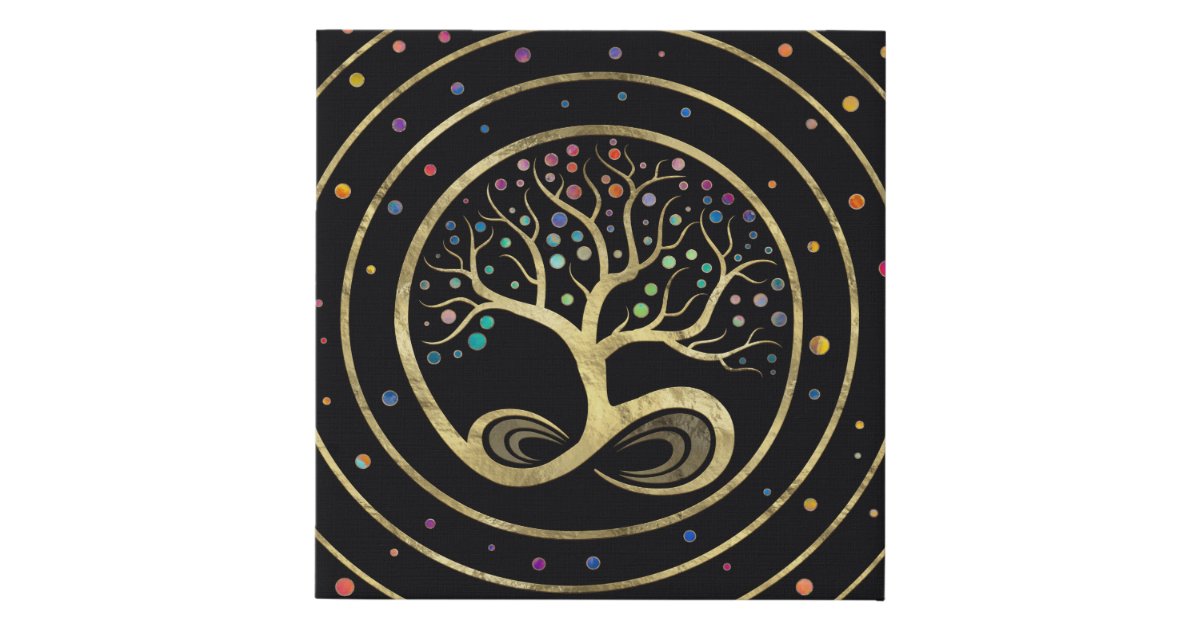 Tree of Life - Infinity Spiral Faux Canvas Print | Zazzle