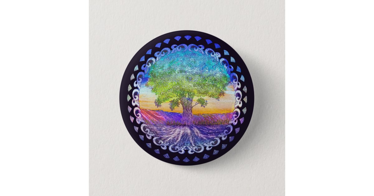 Tree of Life Love, Peace, Balance Pinback Button | Zazzle