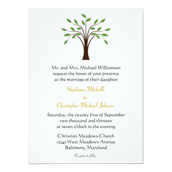 Tree of Life Modern Symbolic on White #2 Wedding Invitation | Zazzle.com